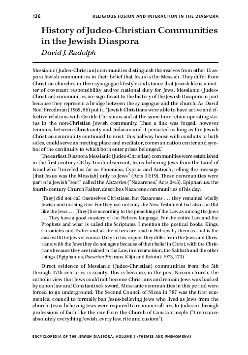 (PDF) History of Judeo-Christian Communities in the Jewish Diaspora