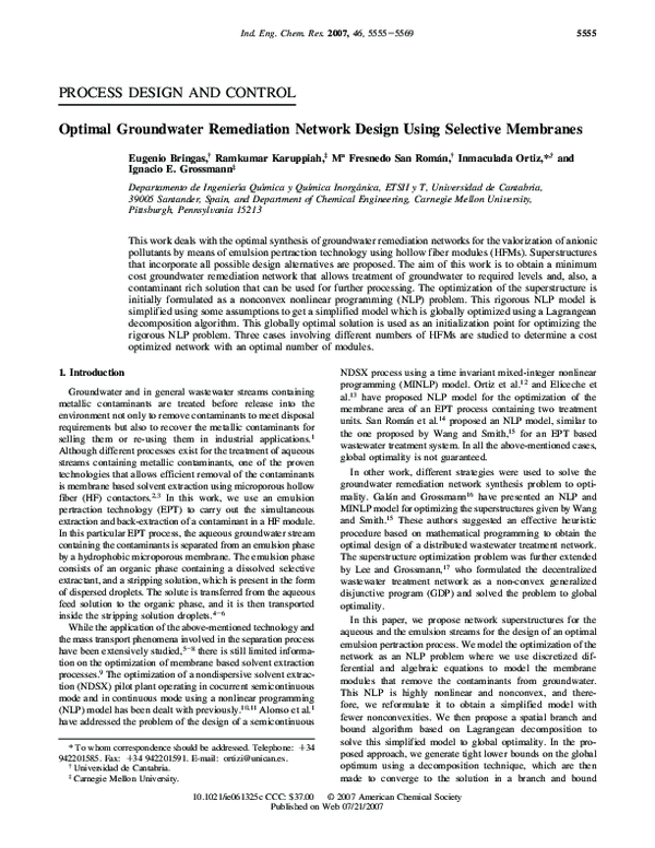 (PDF) Optimal Groundwater Remediation Network Design using Selective ...