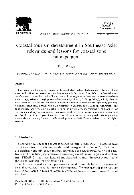 (PDF) Coastal tourism development in Southeast Asia:: relevance and ...