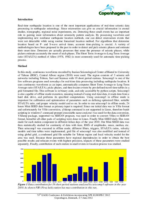 (PDF) Defining optimized parameters of SeisComP3 for real-time seismic data processing in ...