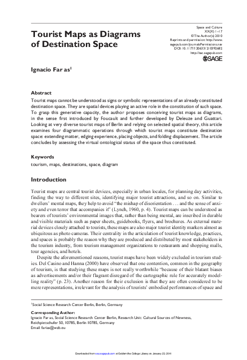 (PDF) 2011 - Tourist Maps as Diagrams of Destination Space