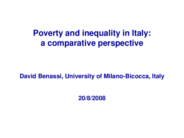 (PDF) Poverty and inequality in Italy: a comparative perspective (with ...