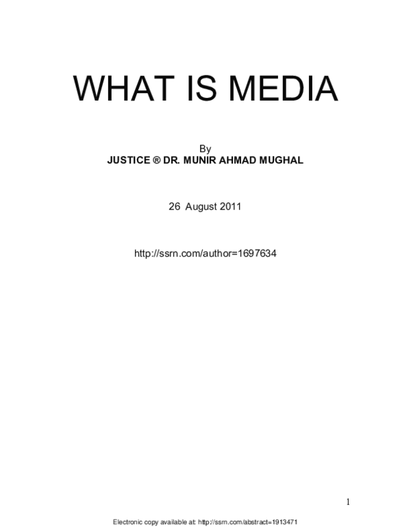 (PDF) What is Media