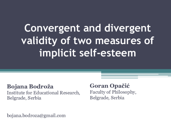 (PDF) Convergent and divergent validity of two measures of implicit ...