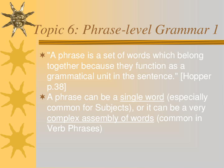 (PPT) Phrase-level Grammar - Topic 6G/10 from Grammar Topics for TESOL ...
