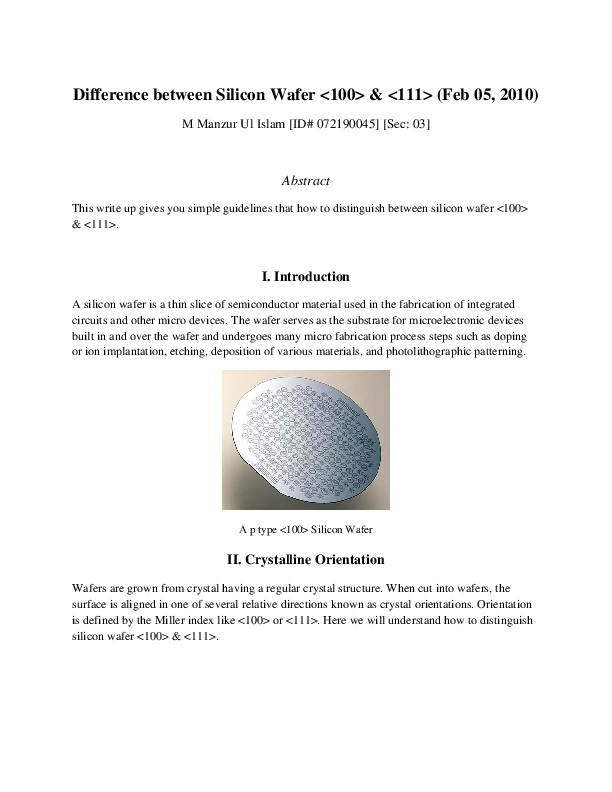 (PDF) Difference between silicon wafer