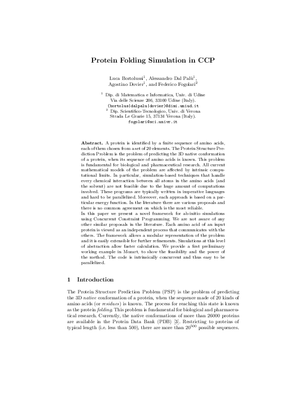 (PDF) Protein Folding Simulation In CCP