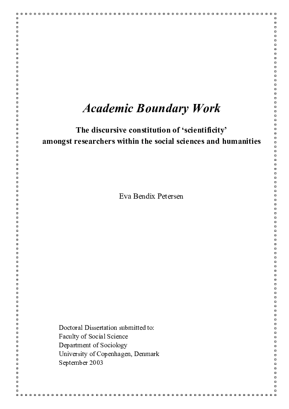 (PDF) Academic Boundary Work