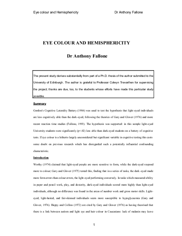 (DOC) Eye Colour and Hemisphericity