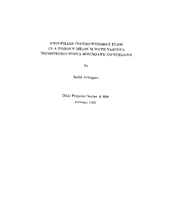 (PDF) Two-phase incompressible flow in a porous medium with various non homogeneous boundary ...