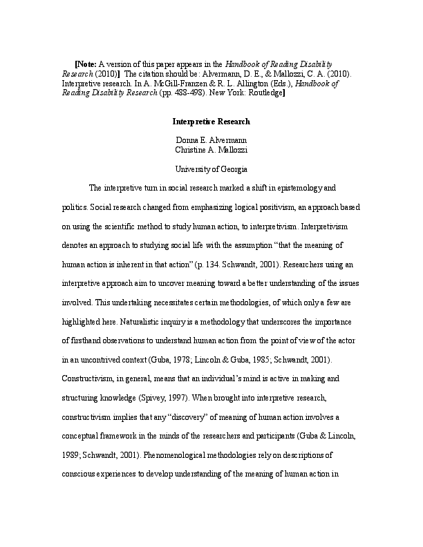 (DOC) Interpretive Research