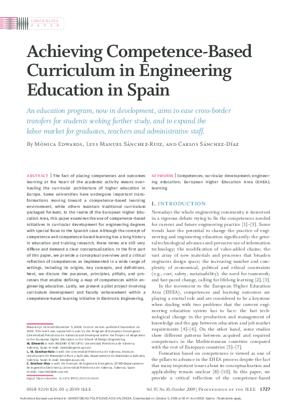(PDF) Achieving competence-based curriculum in Engineering Education in ...
