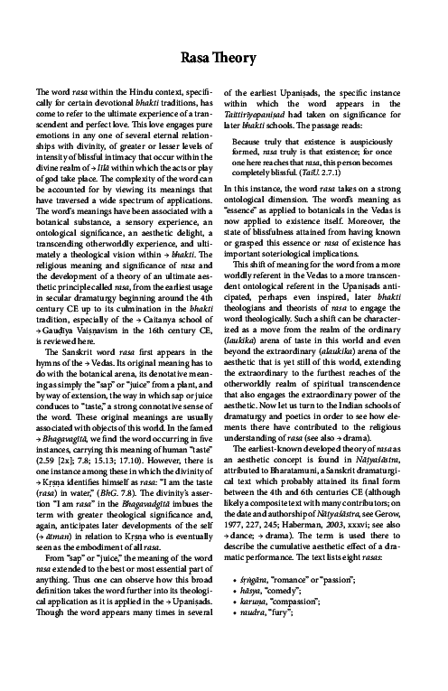 (PDF) Rasa Theory