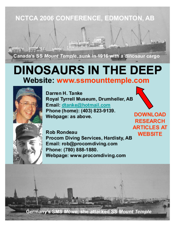 (PPT) Dinosaurs in the deep: The 1916 sinking of the SS Mount Temple ...