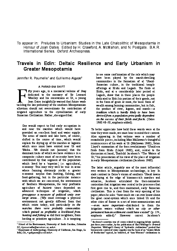 (DOC) Travels in Edin: Deltaic Resilience and Early Urbanism in Greater ...
