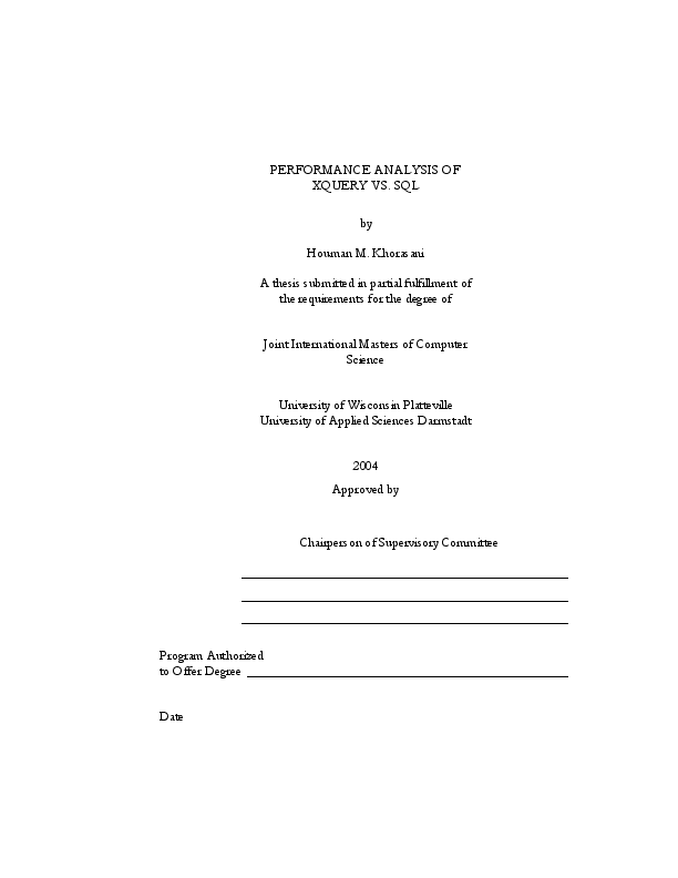 (PDF) PERFORMANCE ANALYSIS OF XQUERY VS. SQL