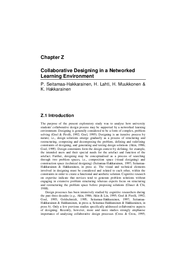 (PDF) Seitamaa-Hakkarainen, P., Lahti, H., Muukkonen, H., & Hakkarainen, K. (2000) Facilitat-ing ...