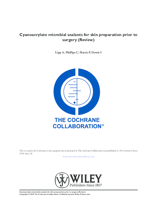 (PDF) Cyanoacrylate microbial sealants for skin preparation prior to ...