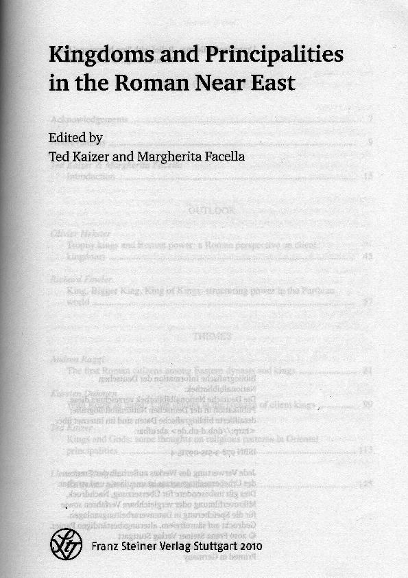 (PDF) With Rome in mind? Case Studies in the Coinage of Client Kings