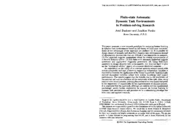 Pdf Finite State Automata Dynamic Task Environments In Problem Solving Research 4015