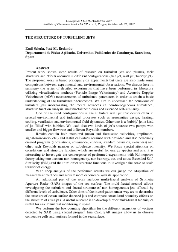 (PDF) The Structure of Turbulent Jets