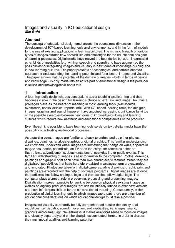 (PDF) Images and visuality in ICT educational design