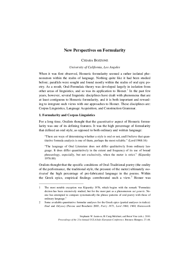 (PDF) New Perspectives on Formularity