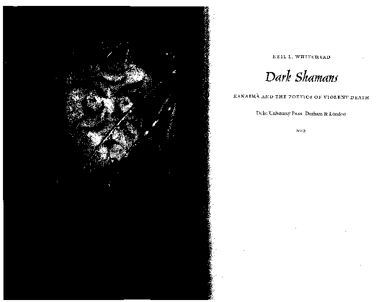 (PDF) Kanaima -Dark Shamans and the Poetics of Violent Death ...