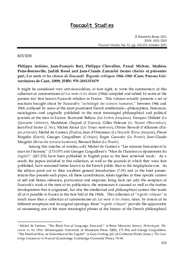 (PDF) Philippe Artières, Jean-François Bert, Philippe Chevallier ...