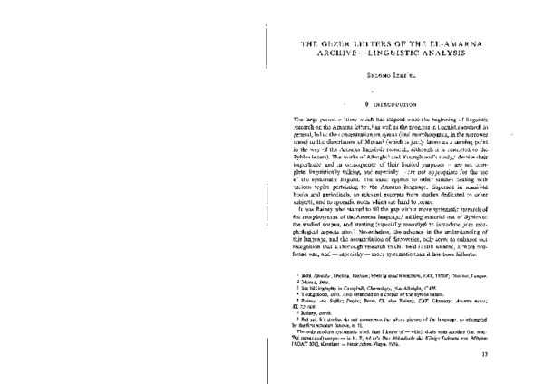 (PDF) The Gezer Letters of the el-Amarna Archive: Linguistic Analysis.