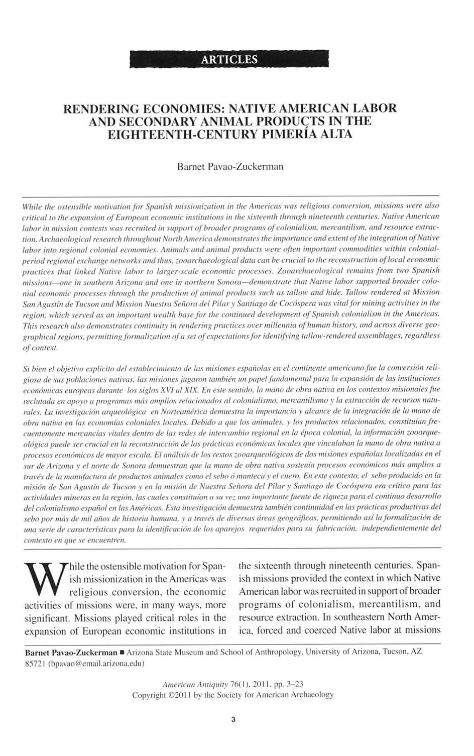 (PDF) Rendering economies: Native American labor and secondary animal ...