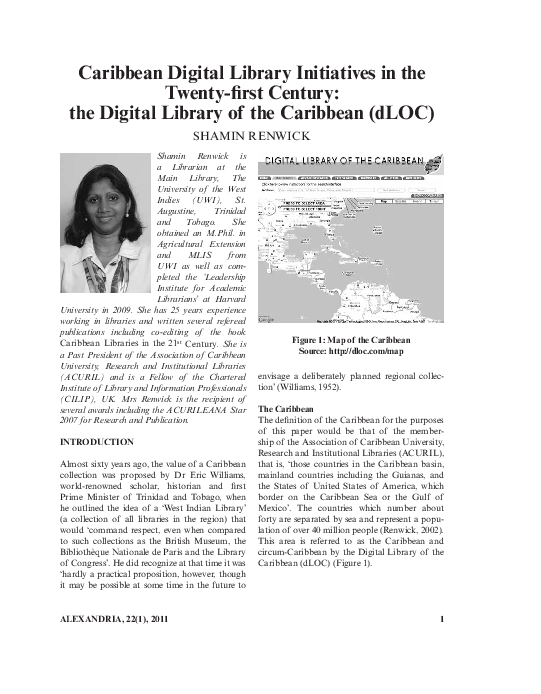 (PDF) Caribbean Digital Library Initiatives in the 21st Century: the ...