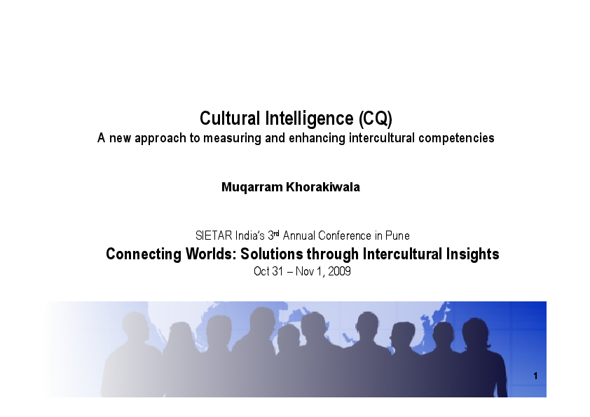 (PDF) Cultural Intelligence (CQ): A new approach to measuring and ...