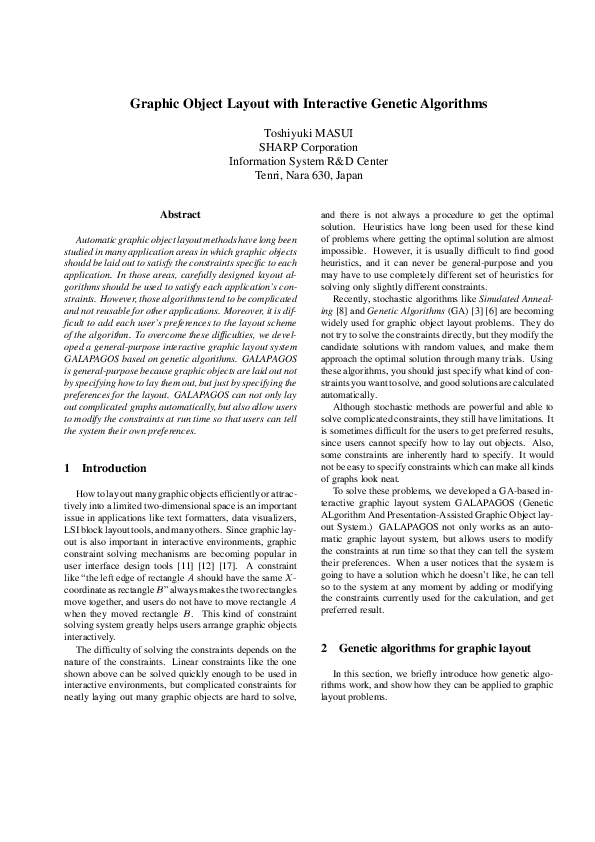 (PDF) Graphic Object Layout With Interactive Genetic Algorithms