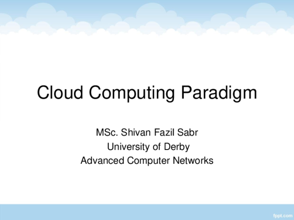 (PPT) Cloud Computing Paradigm