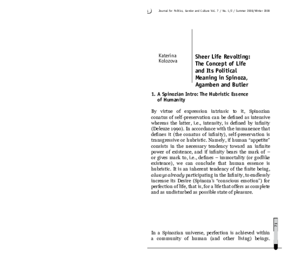 (PDF) Sheer Life Revolting: The Concept of Life and Its Political ...