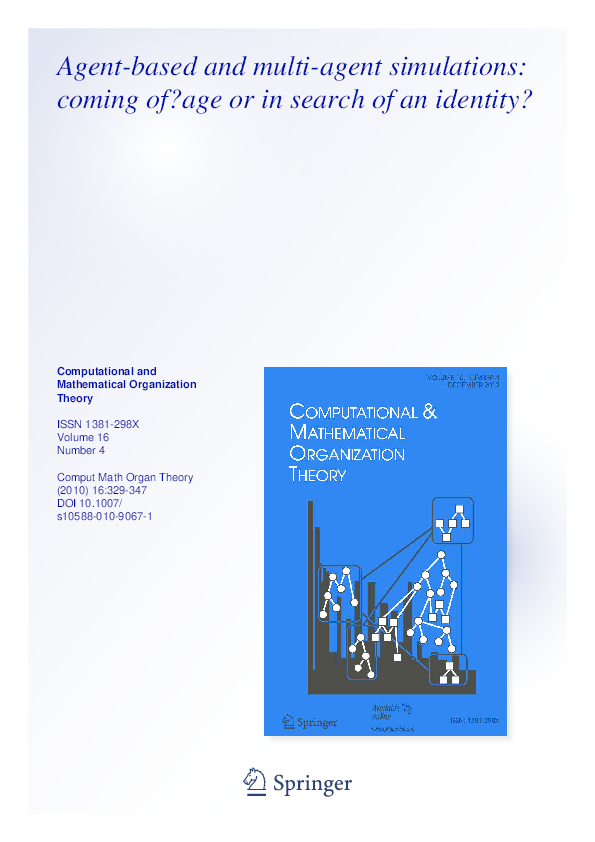 Pdf Agent Based And Multi Agent Simulations Coming Of Age Or In Search Of An Identity