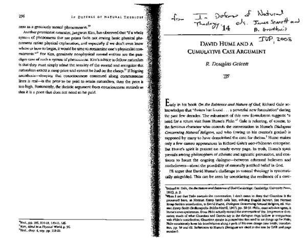 (PDF) David Hume and a Cumulative Case Argument