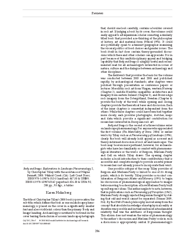 (PDF) Review of Body and Image. Explorations in Landscape Phenomenology ...