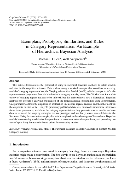 (PDF) Exemplars, prototypes, similarities and rules in category ...