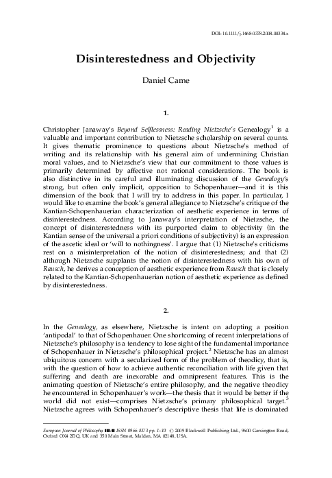 (PDF) 'Disinterestedness and Objectivity'