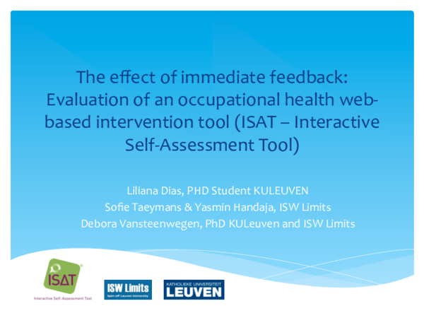 (PDF) The effect of immediate feedback: Evaluation of an occupational ...
