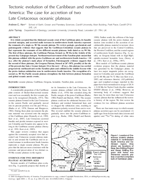 (PDF) Tectonic evolution of the Caribbean and northwestern South ...