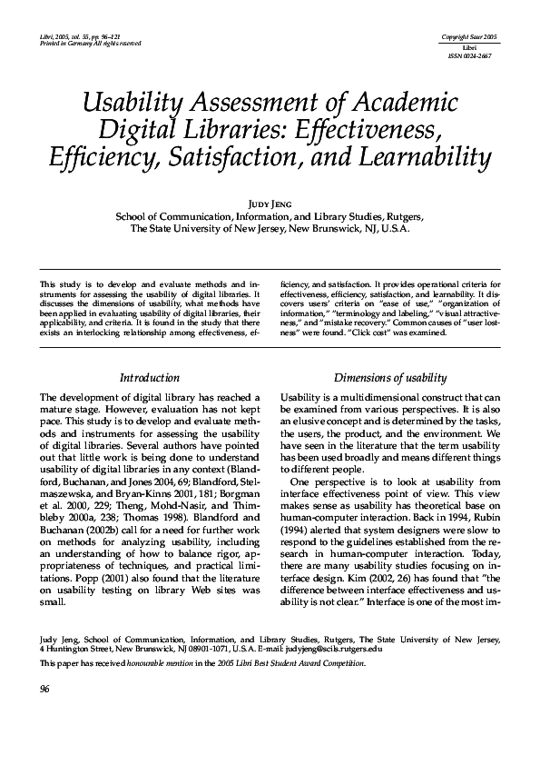 (PDF) Usability Assessment of Academic Digital Libraries: Effectiveness, Efficiency ...