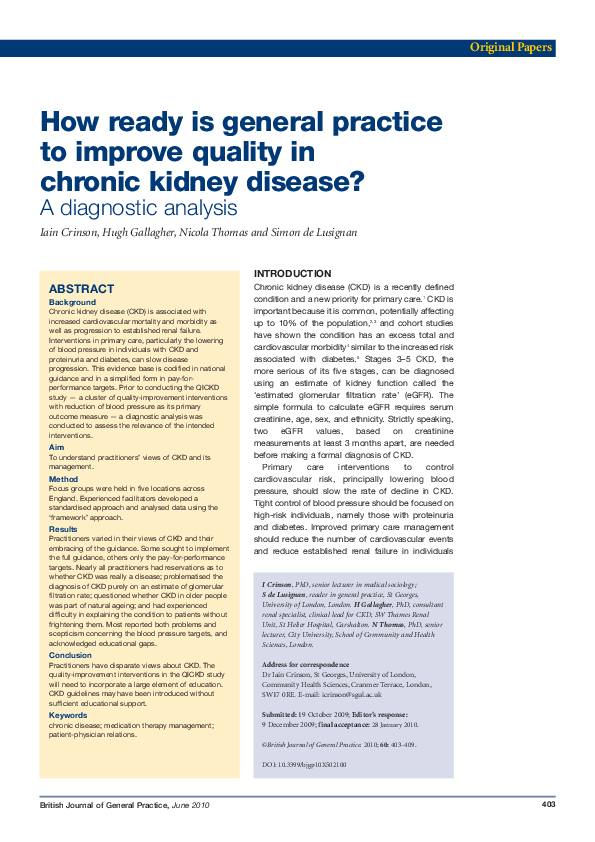 (PDF) How Ready is General Practice to Improve Quality In Chronic ...