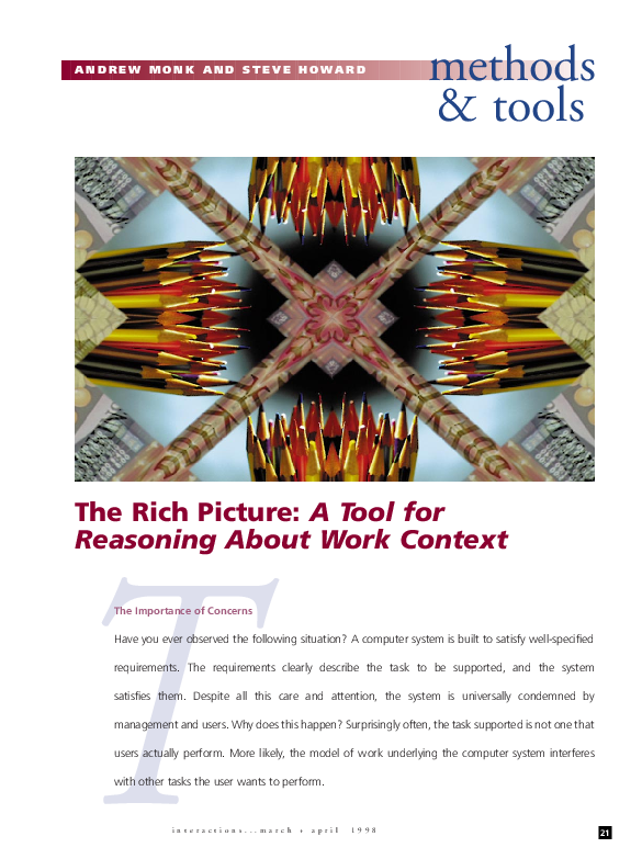 (PDF) Methods & Tools: the Rich Picture: a Tool for Reasoning About ...