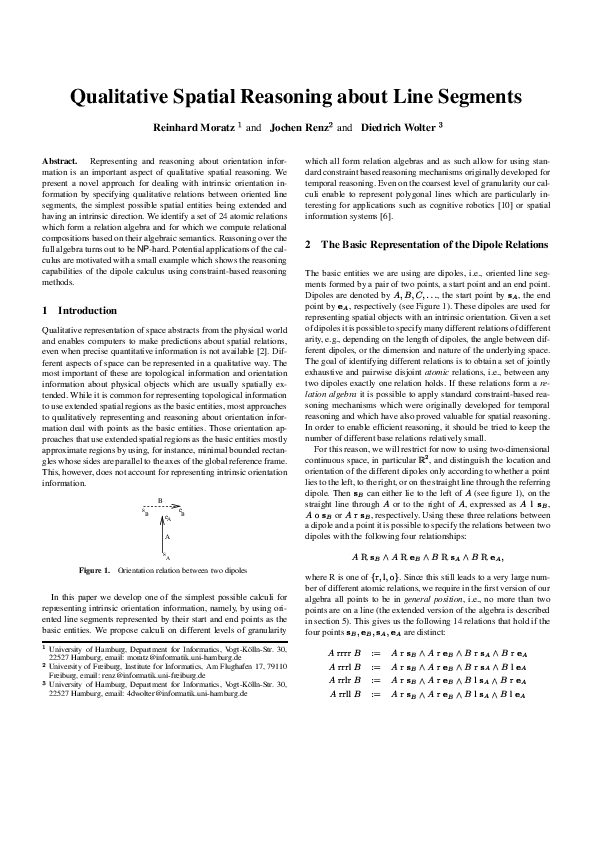 (PDF) Qualitative Spatial Reasoning About Line Segments