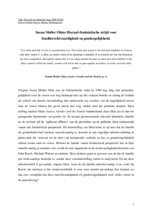 (PDF) Susan Moller Okins liberaal-feministische strijd voor ...