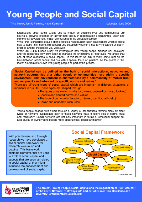 (PDF) Social Capital and Young People