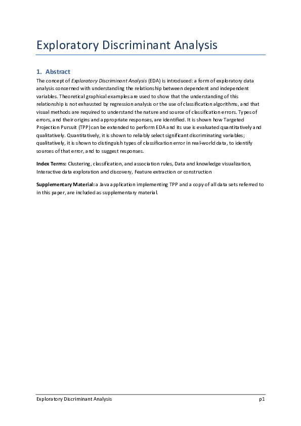 (PDF) Exploratory Discriminant Analysis